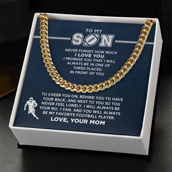 Football Necklace - Cuban Link Chain in Standard Box – Athlete's Gift Shop