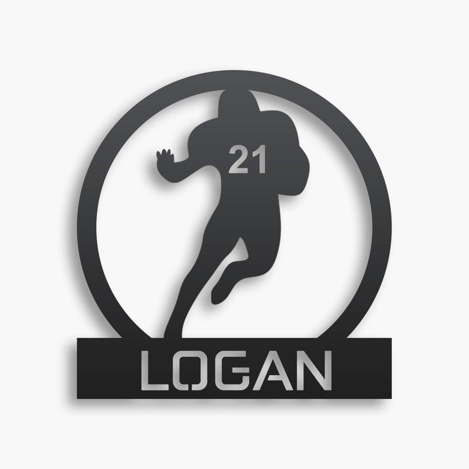 Personalized Round Football Metal Wall Art - Custom Name Sports Decor ...